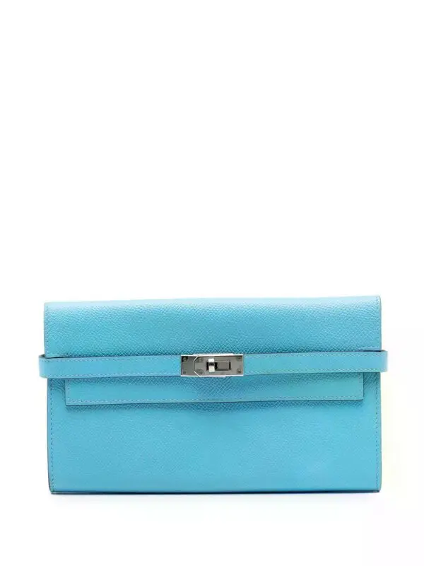 Hermès Epsom Kelly Longue Wallet - Blue