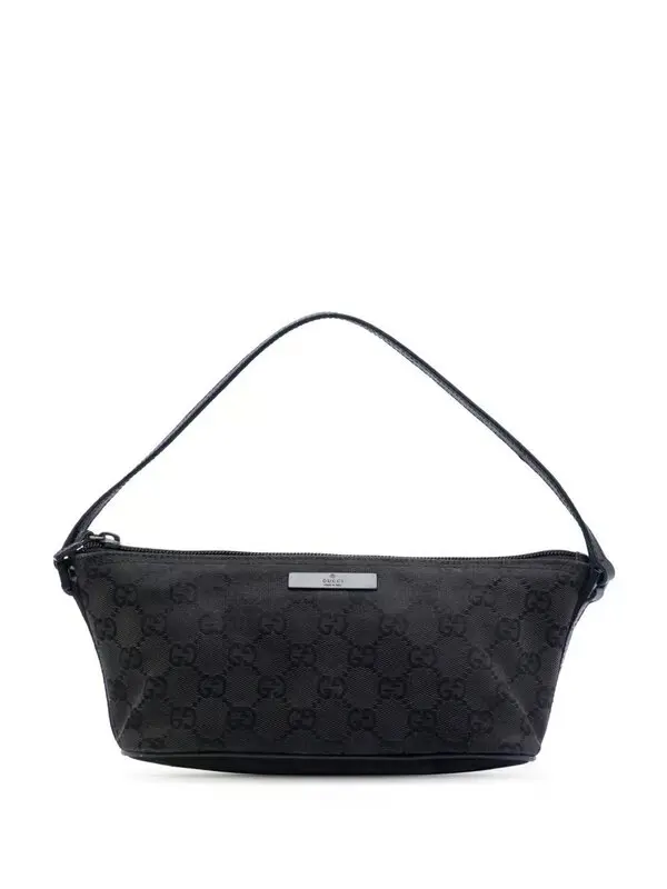 Gucci 2000-2015 Gg Canvas Boat Shoulder Bag - Black