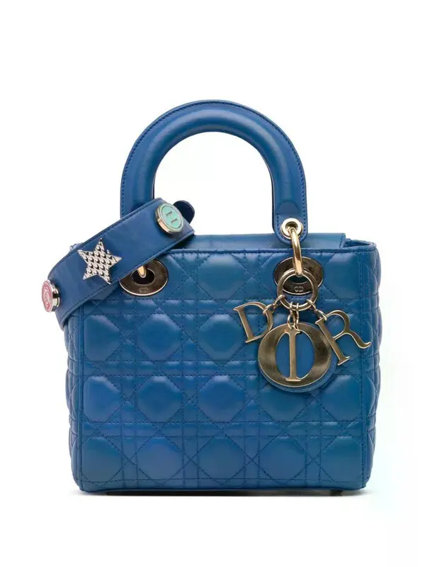 Dior 2016 Small Lambskin Myabcdior Lady Satchel - Blue