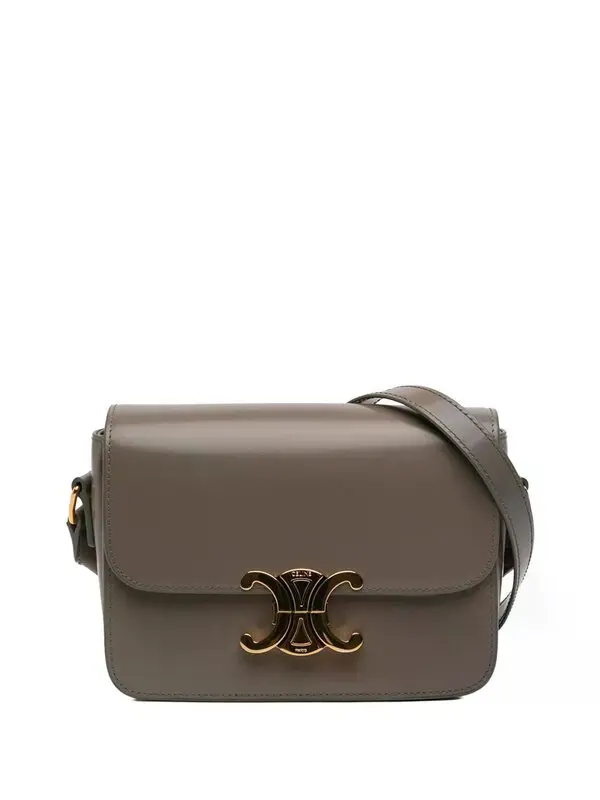 Celine Teen Shiny Calfskin Triomphe Crossbody Bag - Brown