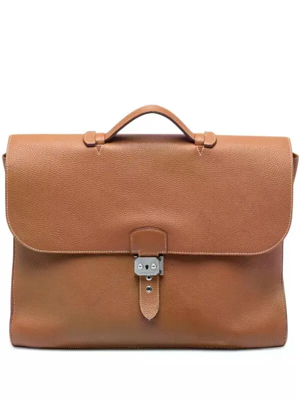 Hermès 2015 Togo Sac A Depeches 41 Briefcase - Brown