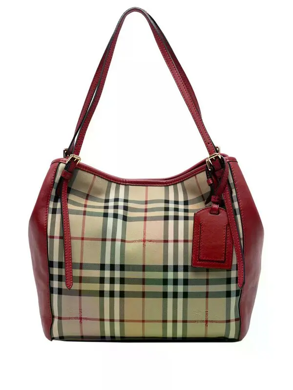 Burberry Haymarket Check Canterbury Tote Bag - Red