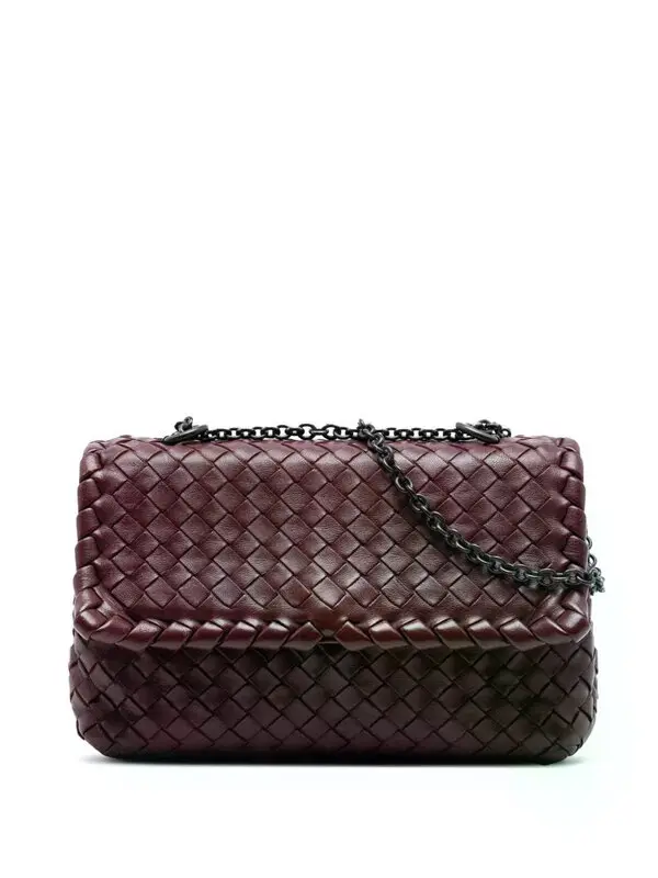 Bottega Veneta 2012-2025 Baby Nappa Intrecciato Olimpia Crossbody Bag - Red