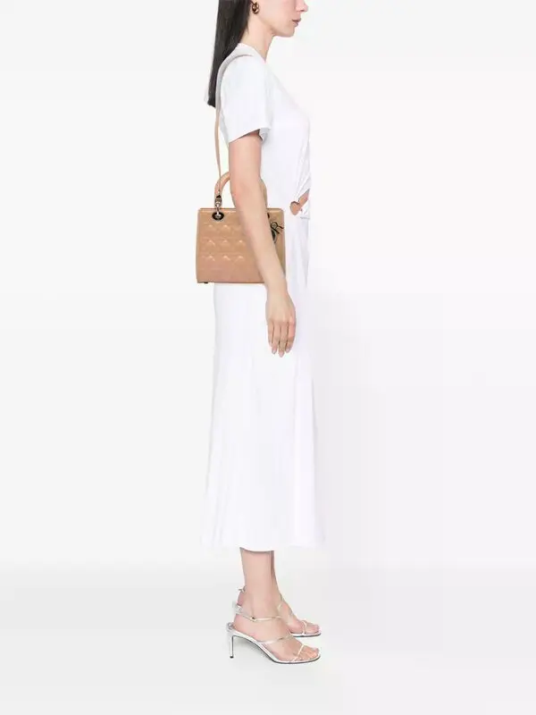 Dior 2014 Medium Patent Cannage Lady Satchel - Brown