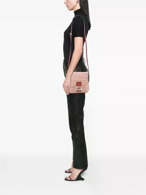 Fendi 2000-2010 Zucchino Canvas Flap Crossbody Bag
