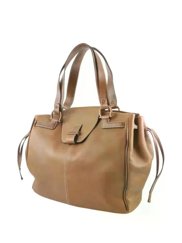 FERRAGAMO Leather Gancini Tote Bag