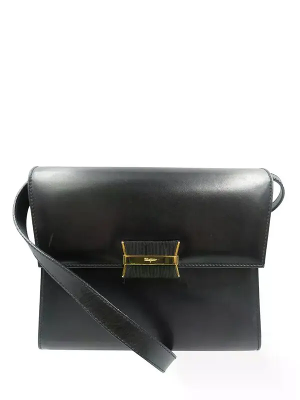 FERRAGAMO Leather Vara Crossbody Bag - Black