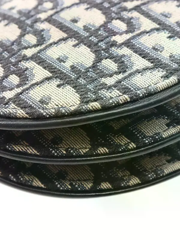Dior Oblique Canvas Saddle Triple Zip Crossbody Bag 2010-2026 - Blue