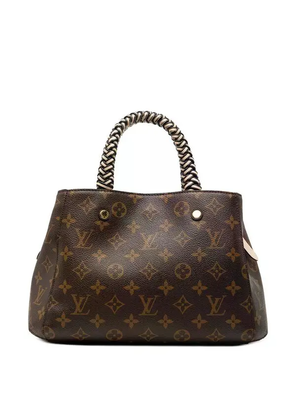 LOUIS VUITTON 2020 Braided Handle Monogram Montaigne Bb Satchel - Brown