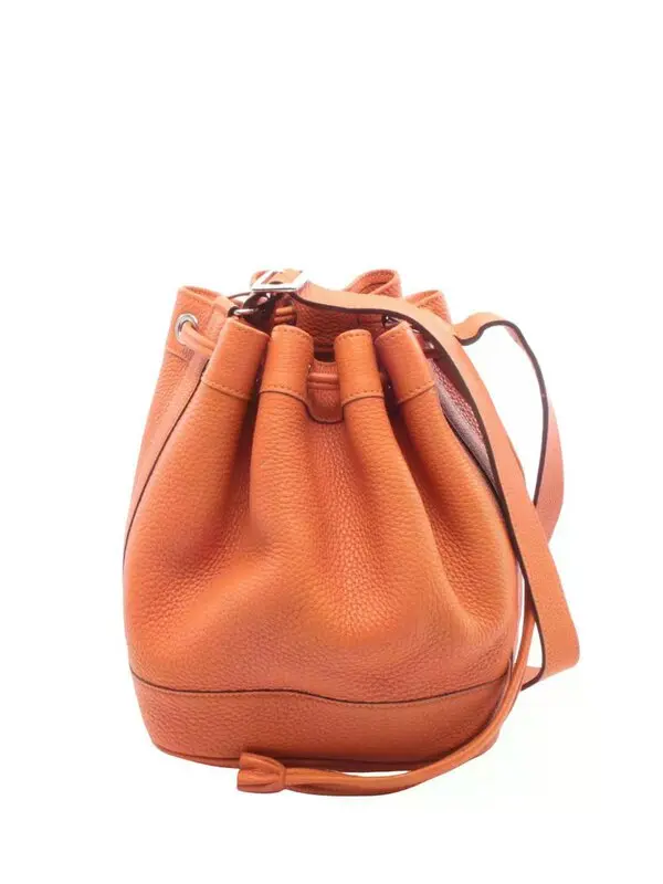 Hermès 2008 Taurillon Clemence Market Pm Bucket Bag - Orange