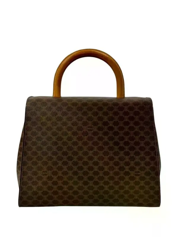 Celine 20th Century Macadam Coated Canvas Medallion Handbag