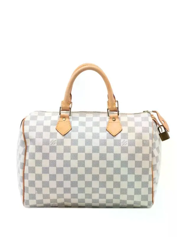 LOUIS VUITTON 2008 Damier Azur Speedy 30 Boston Bag - White