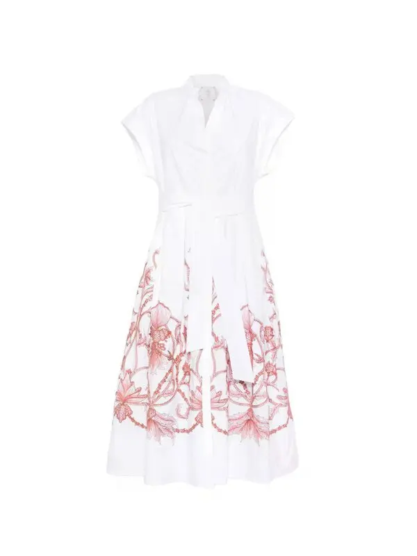 Eleventy Floral-print Midi Dress - White