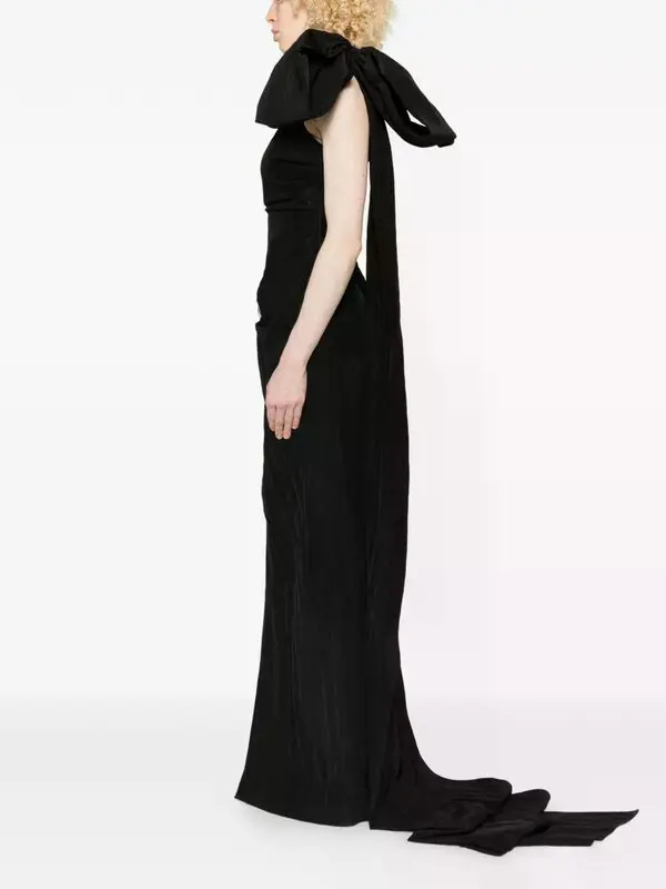 david koma maxi dress David Koma POLKA-DOT PRINTED KNIT GOWN BLACK/WHITE / M