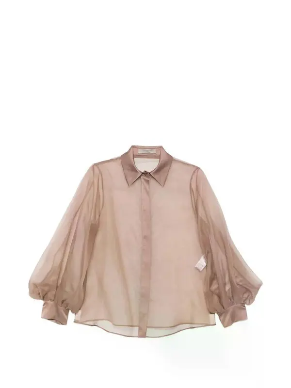 D.exterior Button Balloon-sleeve Shirt - Brown