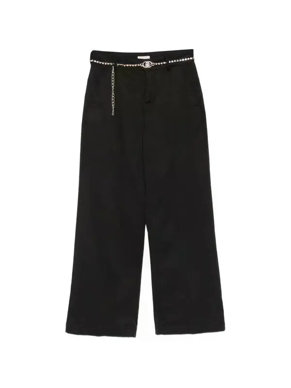 Liu Jo Embellished Belt Trousers - Black