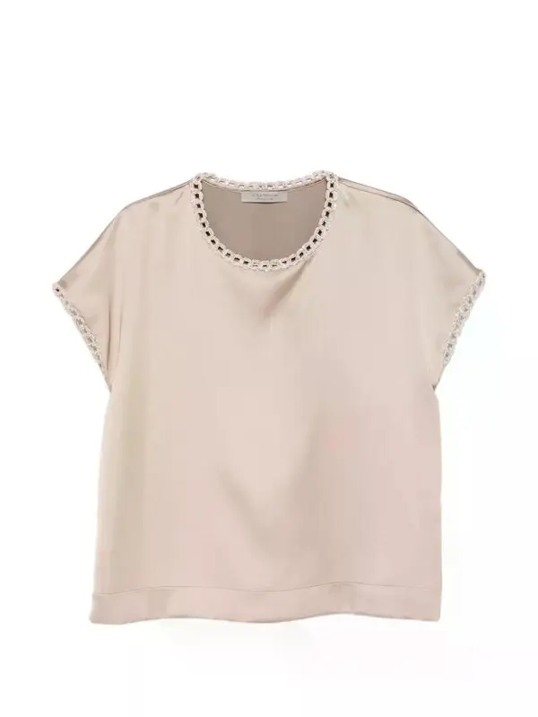 D.exterior Round-neck Blouse - Neutrals