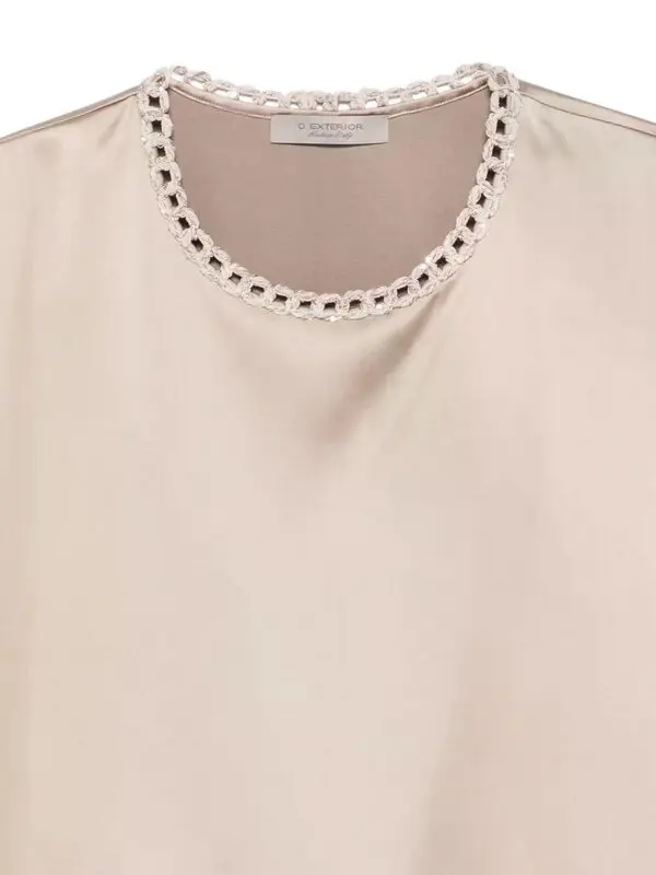 D.exterior Round-neck Blouse