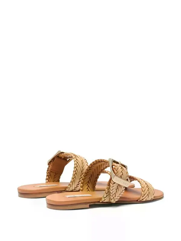 Casadei Kenya Woven Buckle Sandals - Neutrals
