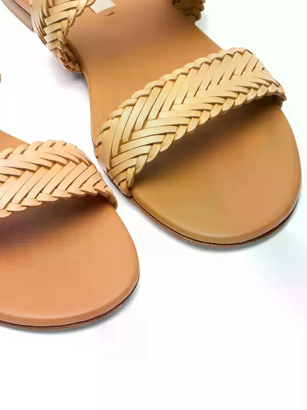 Casadei Kenya Woven Buckle Sandals - Neutrals