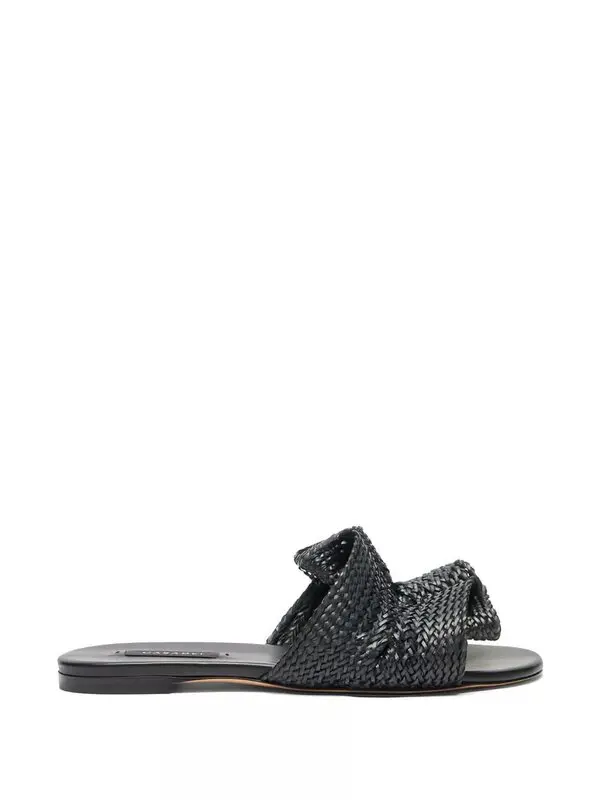 Casadei Hanoi Woven Flat Sandals - Black