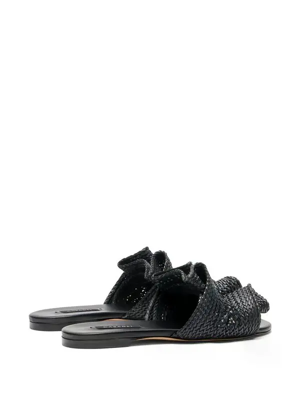 Casadei Hanoi Woven Flat Sandals - Black
