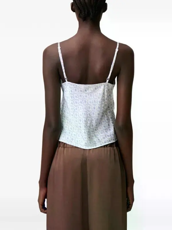 Claudie Pierlot Lace-trimmed Printed Satin Camisole