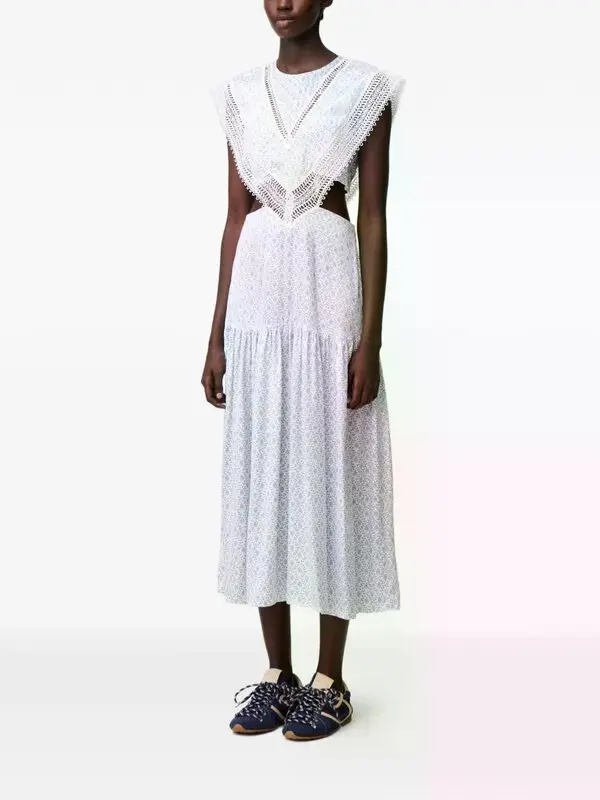 Claudie Pierlot Satin And Lace Maxi Dress - White