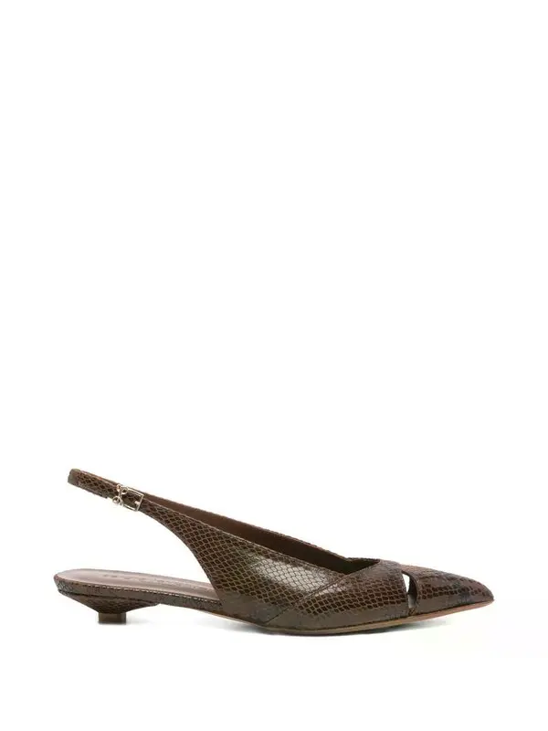 SERGIO LEVANTESI Fatima Pointed-toe Leather Pumps - Brown