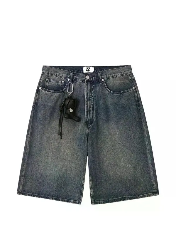 Izzue Puppet-detail Denim Shorts - Blue