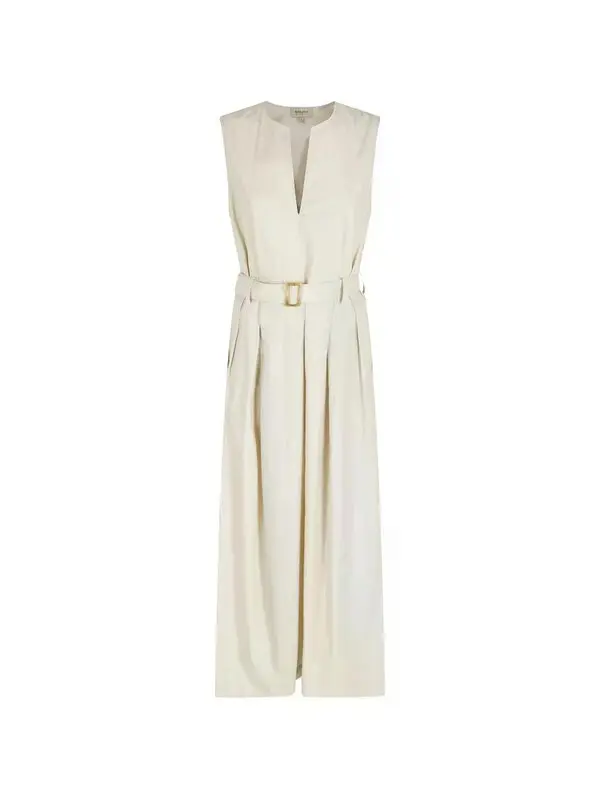 Woolrich Belted V-neck Midi Dress - Neutrals