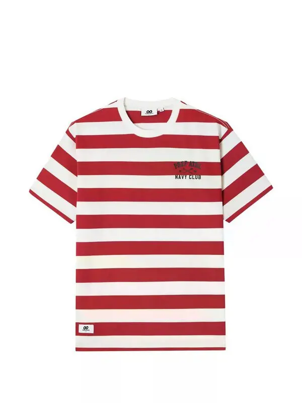 CHOCOOLATE Striped Crew-neck T-shirt - Red