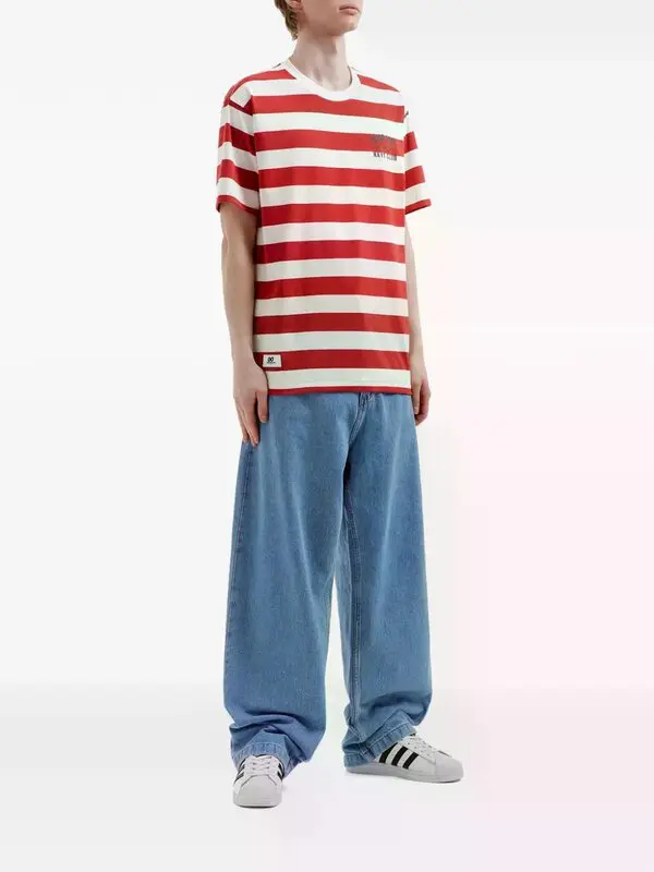 CHOCOOLATE Striped Crew-neck T-shirt - Red