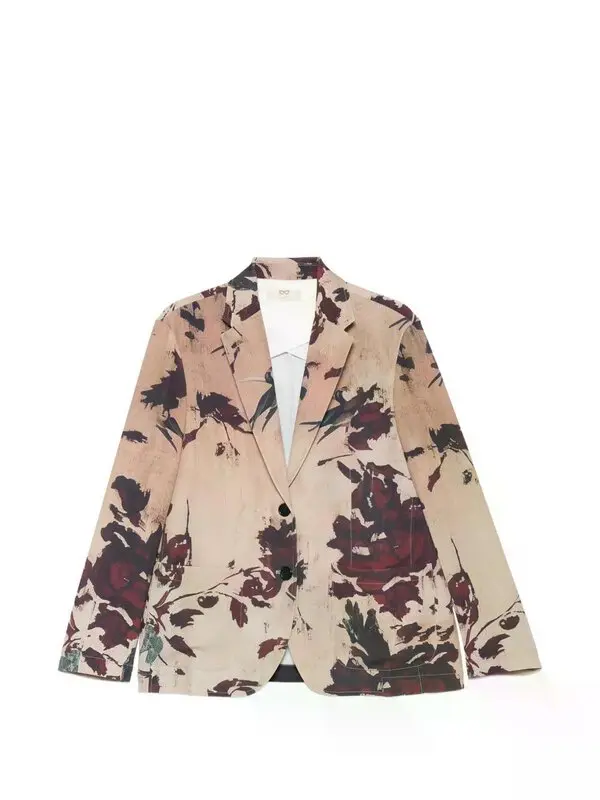 SISSIOTTO Floral Single-breasted Jacket - Neutrals