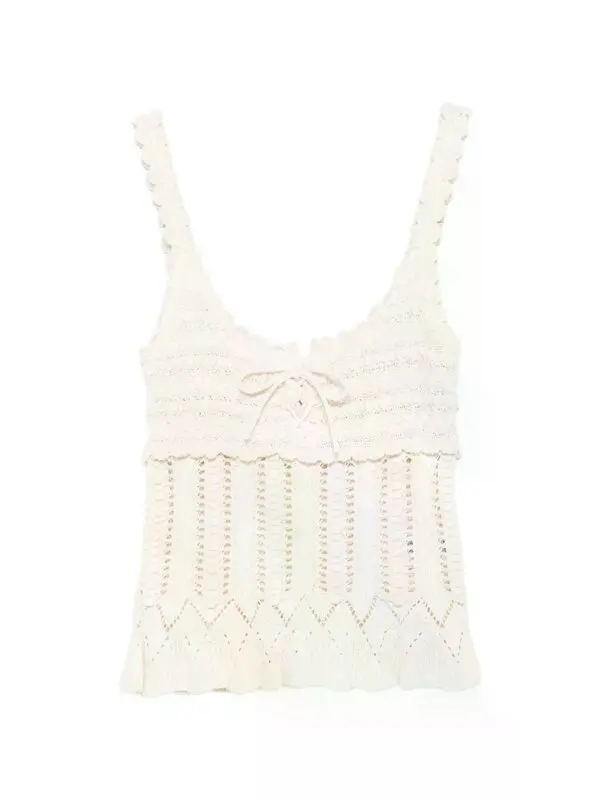 Isabel Marant Neves Ribbon Crochet Tank Top - Neutrals