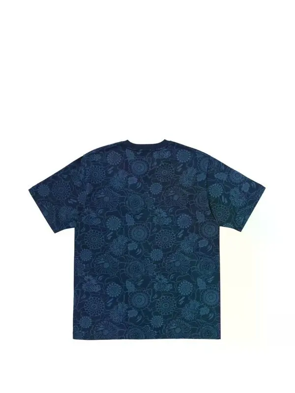 A BATHING APE Japanese Art Camo College Cotton T-shirt - Blue