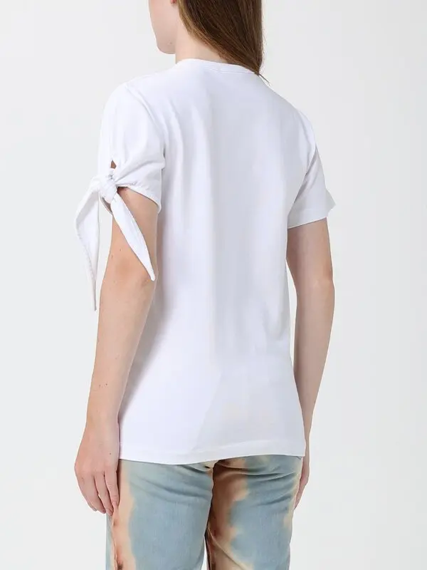 JW Anderson Slim Fit Cotton T-shirt With Bow Detail - White