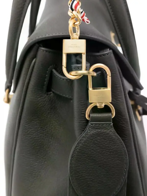 Thom Browne Pebbled Leather Bolton Tote - Grey