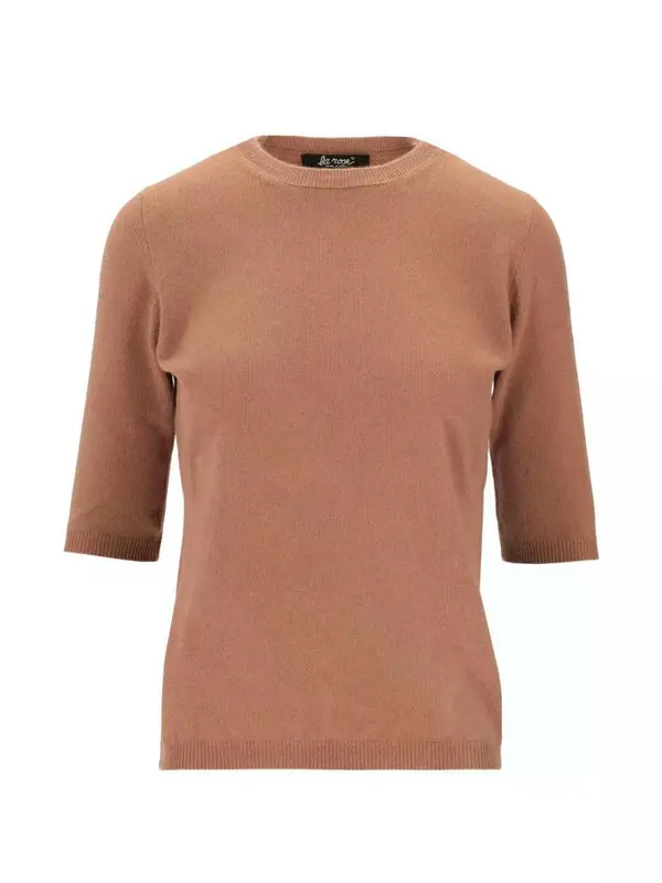 LA ROSE Fine-knit T-shirt - Brown