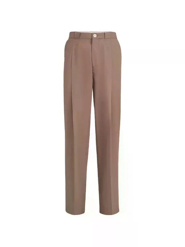 Brunello Cucinelli Cotton Crêpe Batavia Trousers With Pleat - Neutrals