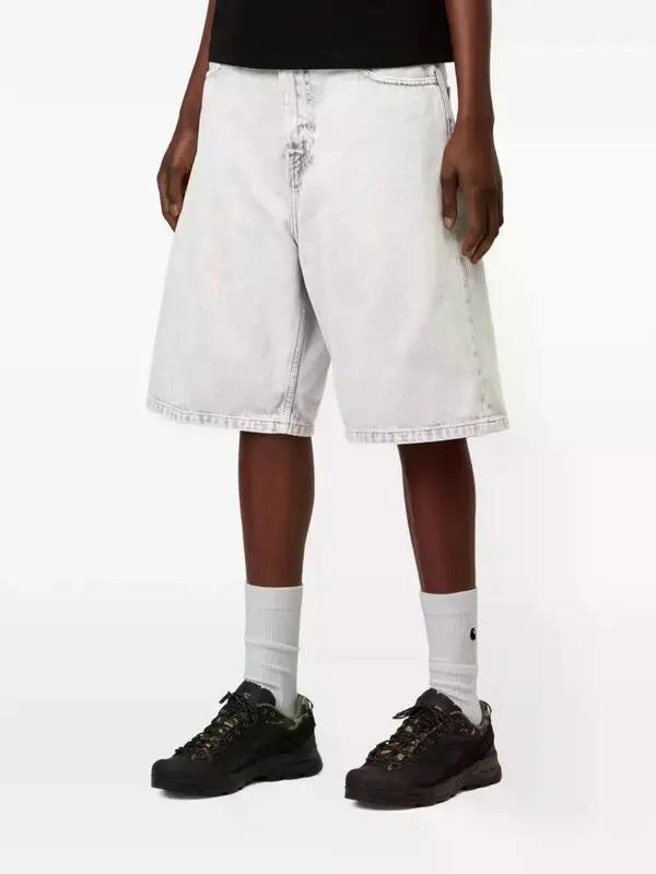 Carhartt Work In Progress Logo-patch Denim Shorts - Grey