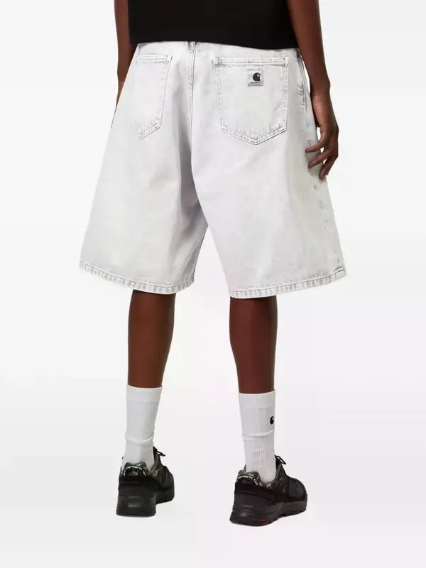 Carhartt Work In Progress Logo-patch Denim Shorts - Grey