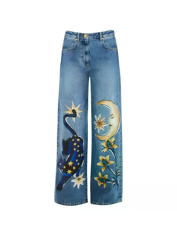 Farm Rio Star Moon Print Trousers - Blue