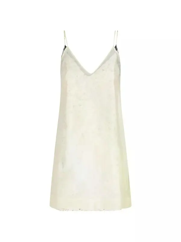 TELA Floral-print V-neck Mini Dress - Neutrals