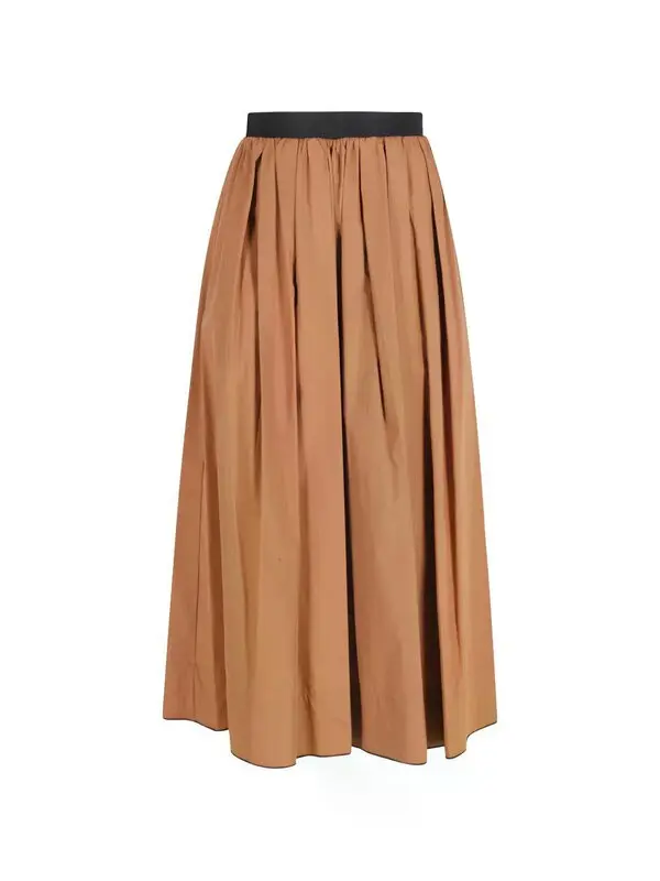 TELA Pleated Maxi Skirt - Brown