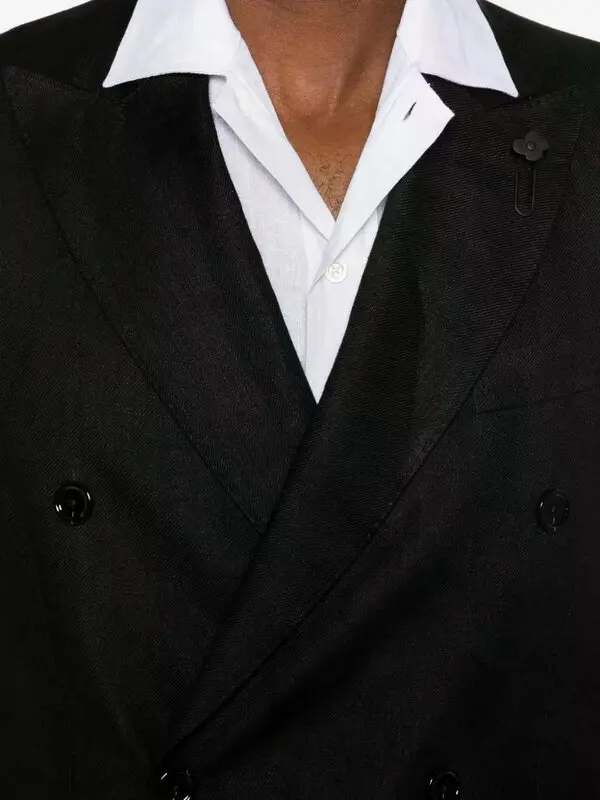 LARDINI Double-breasted Suit - Black