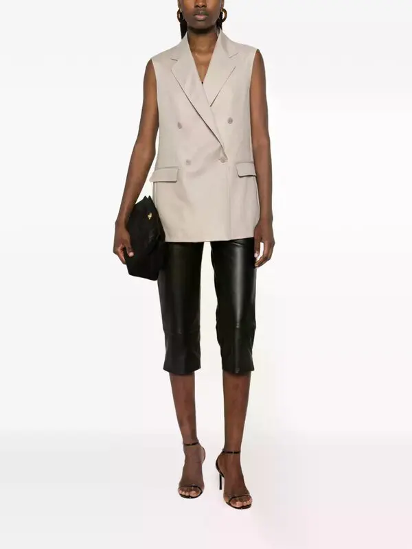 Tagliatore Double-breasted Waistcoat In Linen - Neutrals
