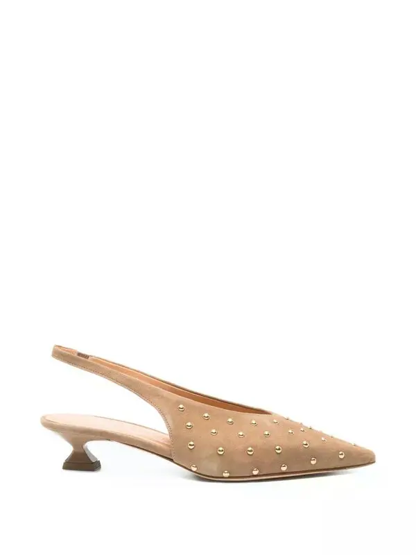 THE SELLER Studded Slingback Pumps - Brown