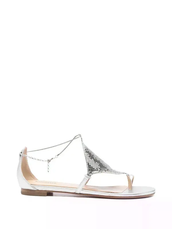 Lola Cruz Ivanna Flat Sandals - Silver