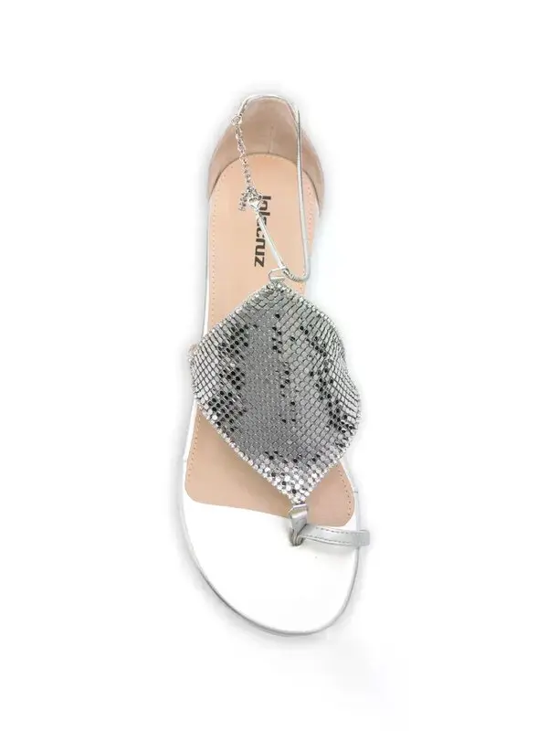 Lola Cruz Ivanna Flat Sandals - Silver